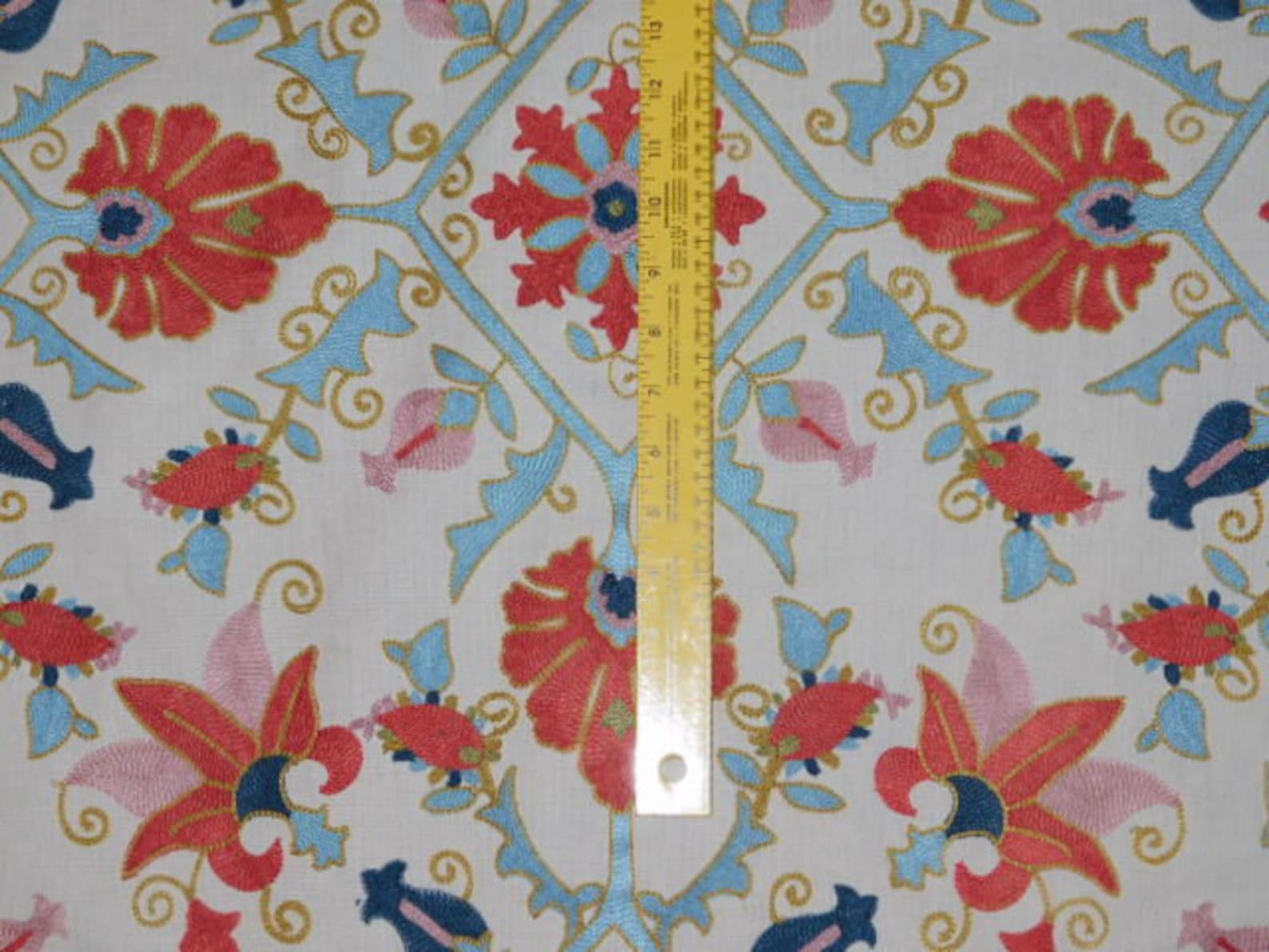 COLEFAX & FOWLER Pashley Italian Motif Embroidered Fabric 3 Yards ...