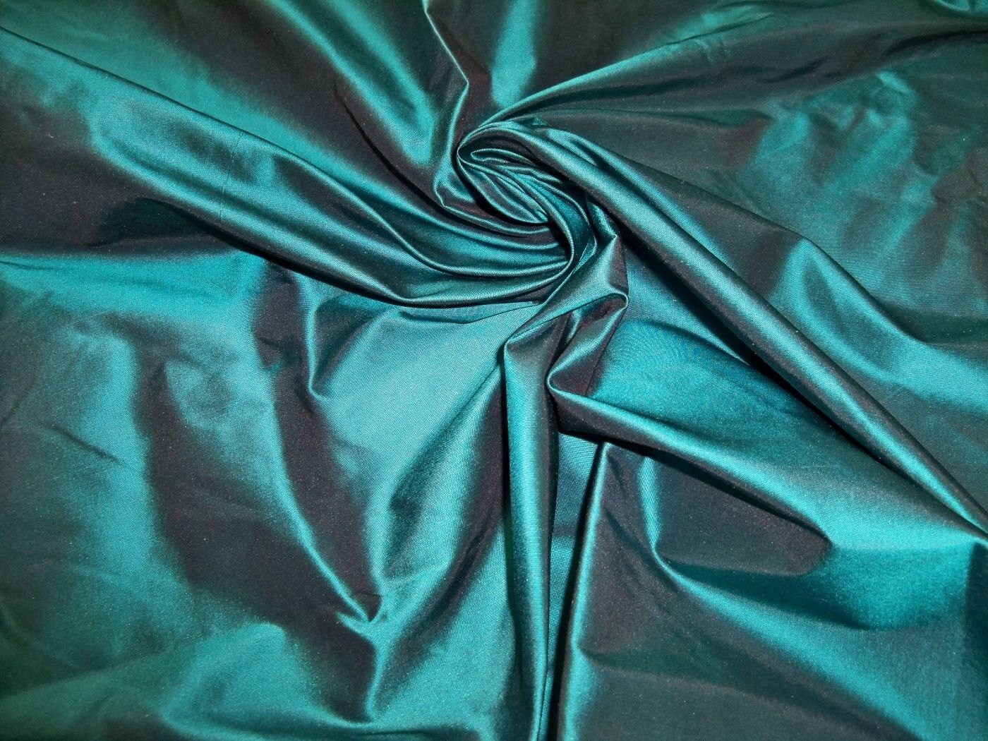SCHUMACHER BOTTICELLI AEGEAN Solid Silk Taffeta Fabric 10 Yards Rich ...
