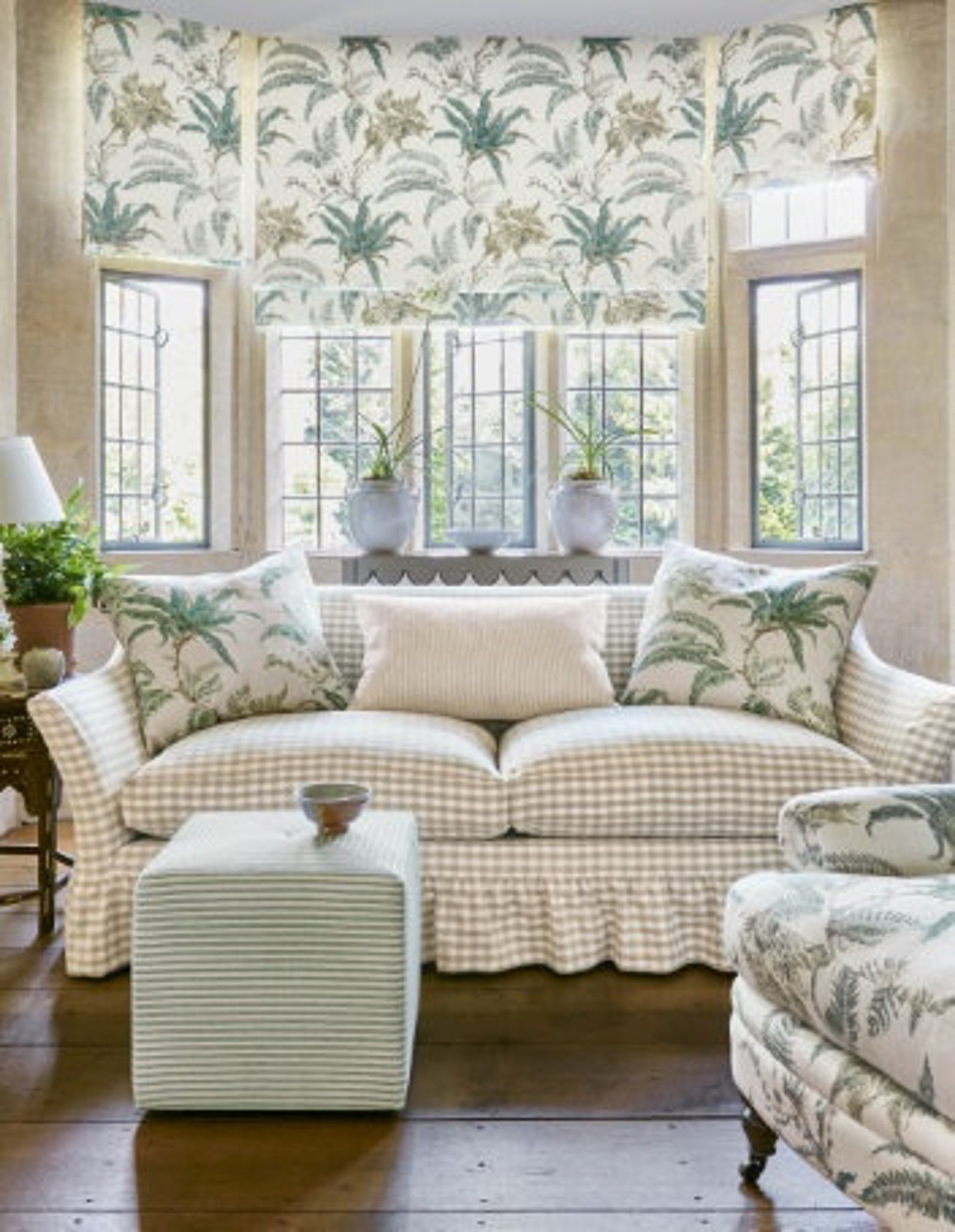 COLEFAX & FOWLER Fern Scrolls Linen Fabric 10 Yards Old Blue Multi - Etsy