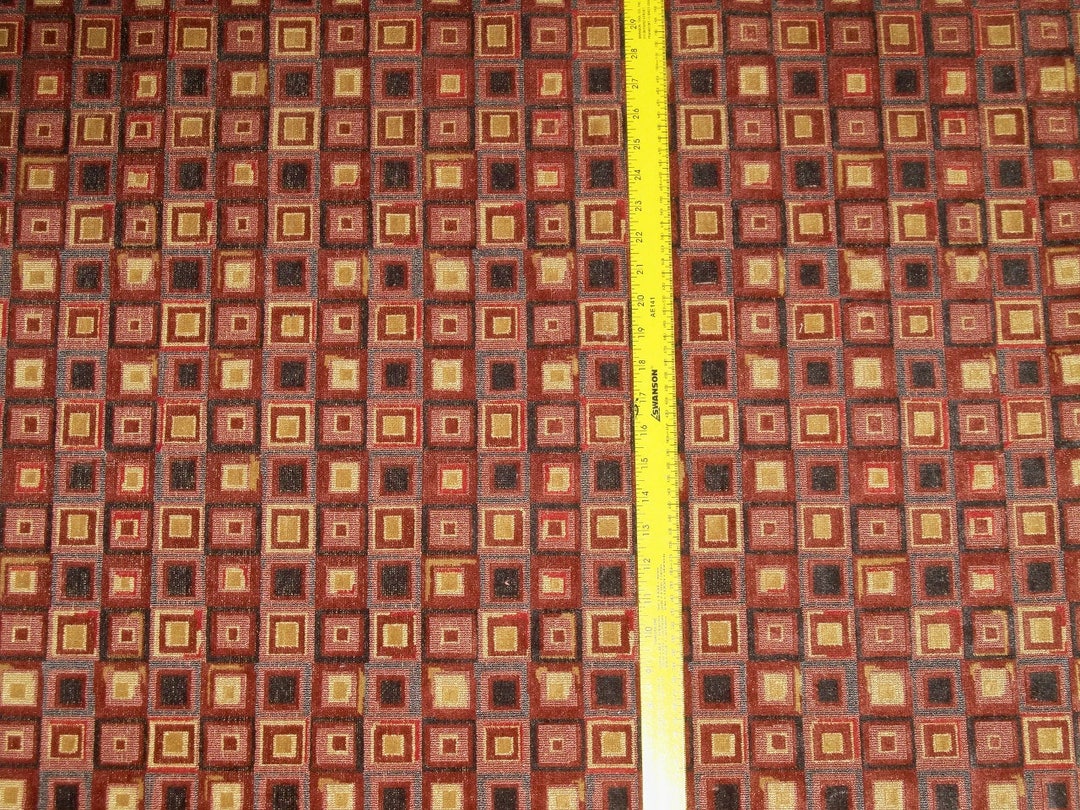 COWTAN & TOUT KALEIDOSCOPE Lino geométrico Grois Point Cut Velvet Tela ...