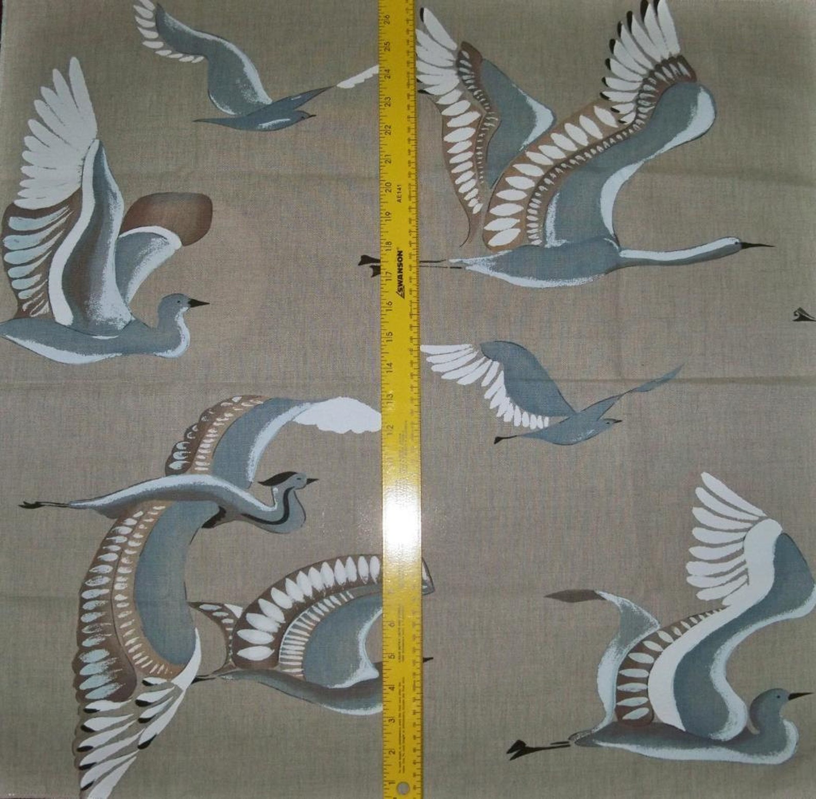 MANUEL CANOVAS Sark Birds Toile Linen Fabric 10 Yards Blue Multi ...