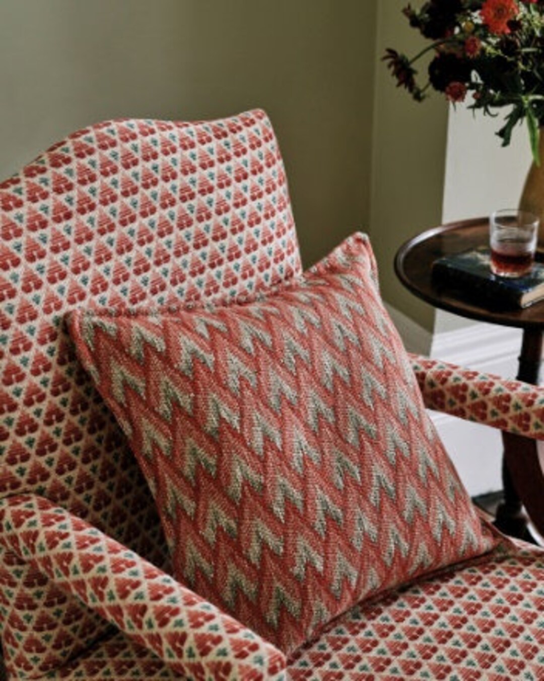 COLEFAX & FOWLER Zig Zag Flame Stitch Geometric Woven Upholstery Fabric ...