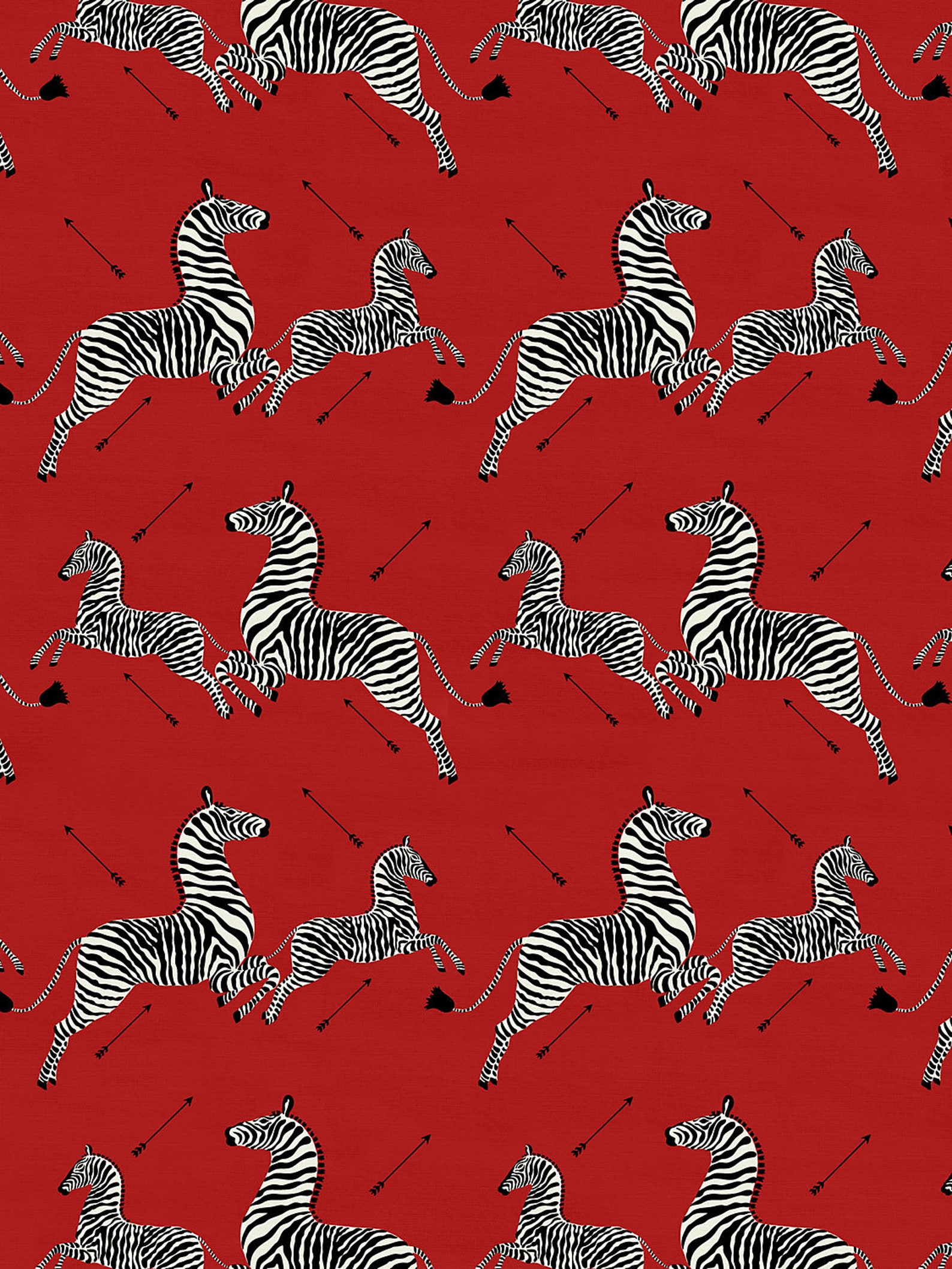SCALAMANDRE ZEBRAS TOILE Fabric 10 Yards Masai Red - Etsy