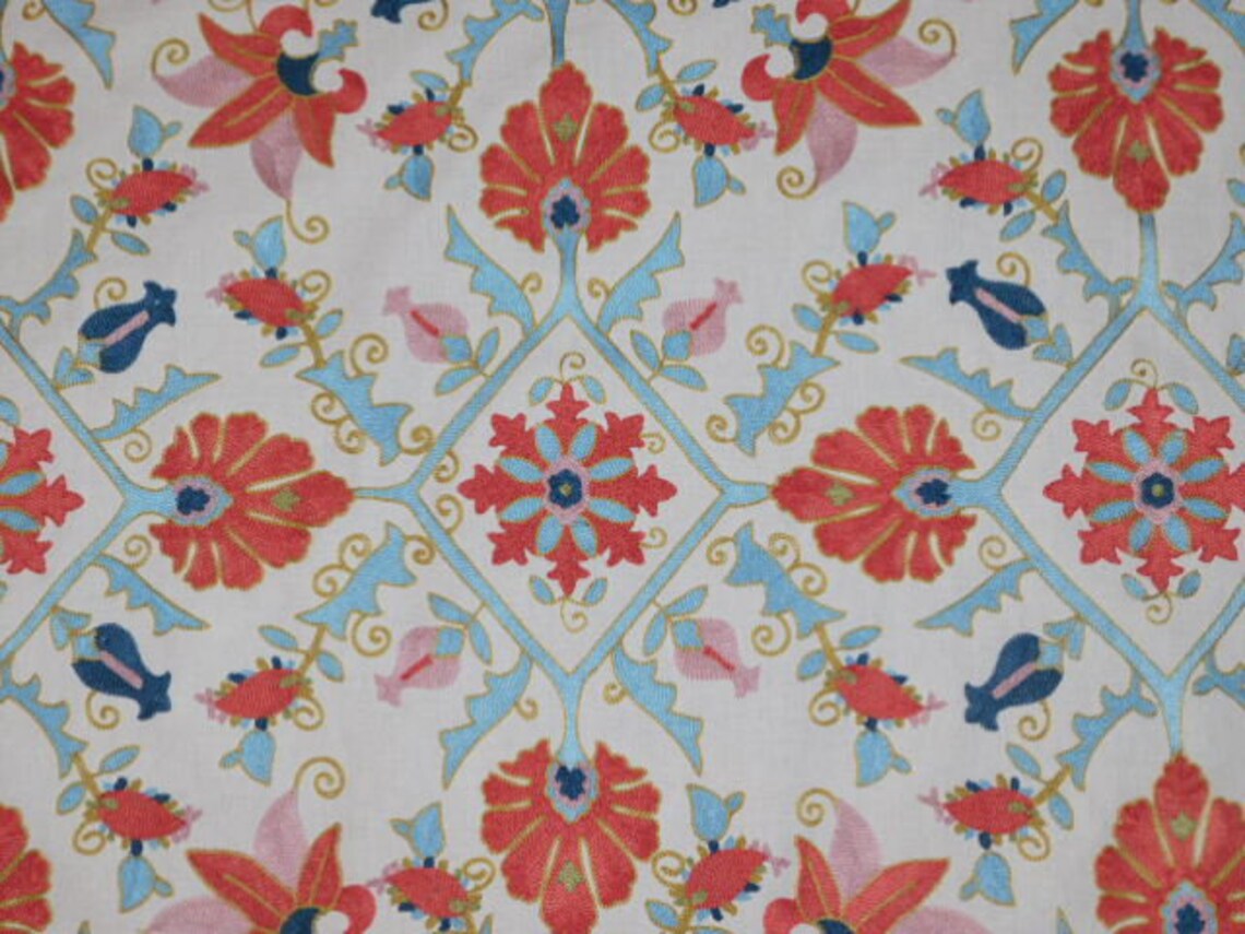 COLEFAX & FOWLER Pashley Italian Motif Embroidered Fabric 10 Yards ...