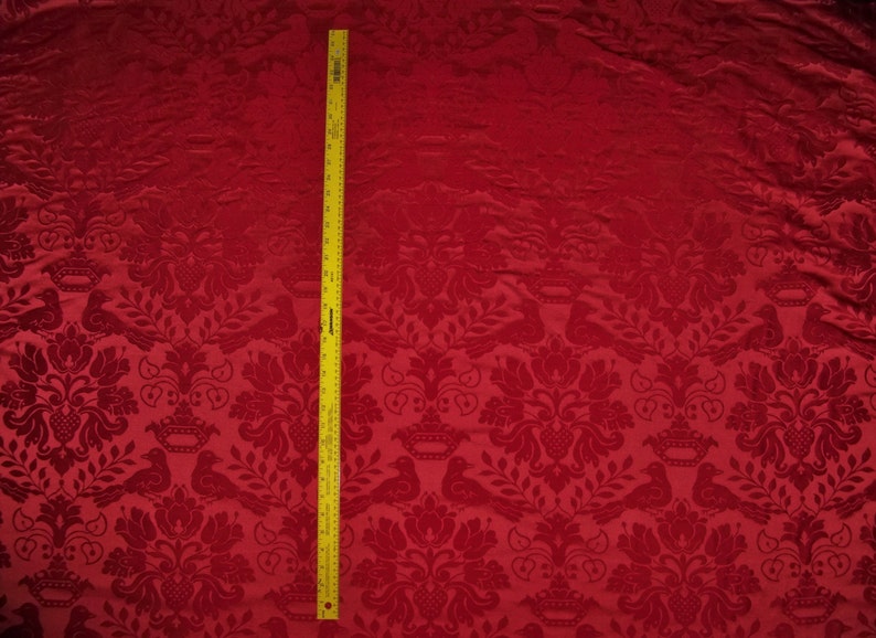 SCALAMANDRE Love Bird Silk Damask Fabric 3 Yards Ruby Red - Etsy