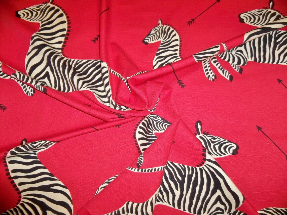 SCALAMANDRE ZEBRAS TOILE Fabric 10 Yards Masai Red - Etsy