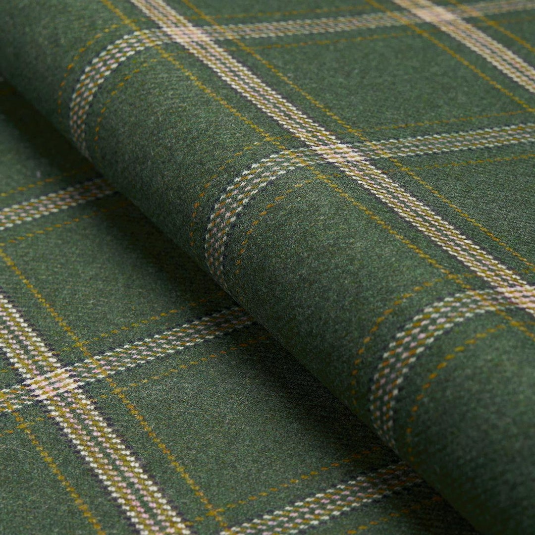 SCHUMACHER Traditional Twill Weave Lambswool Merino Windowpane Plaid ...