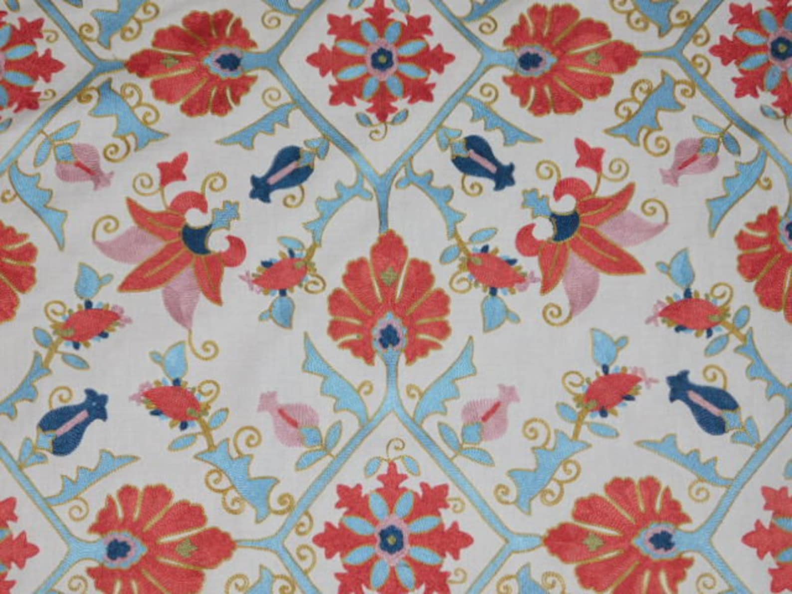COLEFAX & FOWLER Pashley Italian Motif Embroidered Fabric 3 Yards ...
