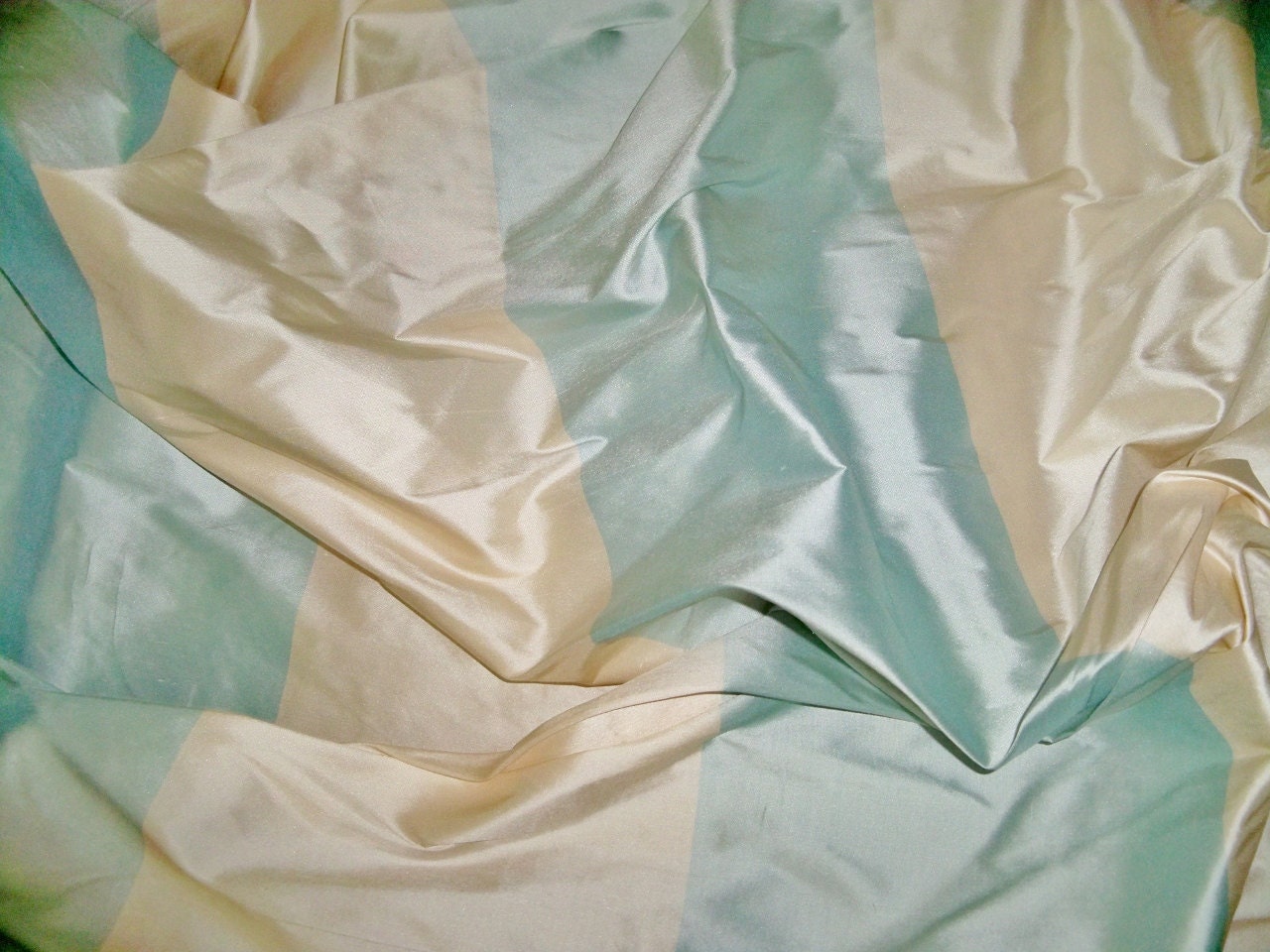 STROHEIM & ROMANN JUSTINE Blue Cream Stripes Silk Fabric 10 Yards - Etsy