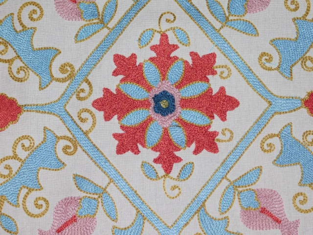 COLEFAX & FOWLER Pashley Italian Motif Embroidered Fabric 3 Yards ...