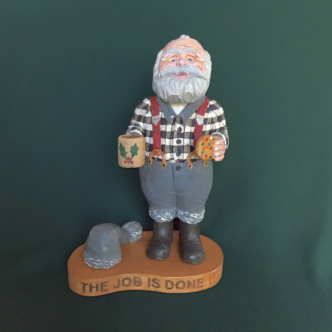 Hand Carved Santa Woodcarving, Old World St. Nicholas, Collectible Gift ...