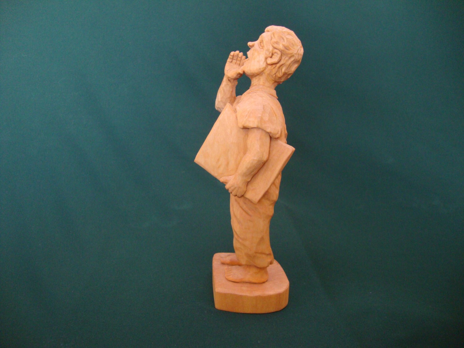 Handcarved Basswood Paper Boy Wood Carving, "extra" - Etsy