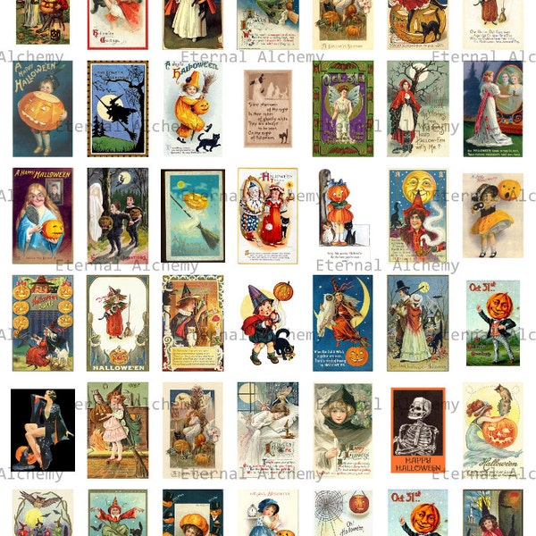 Halloween Postcards - Etsy