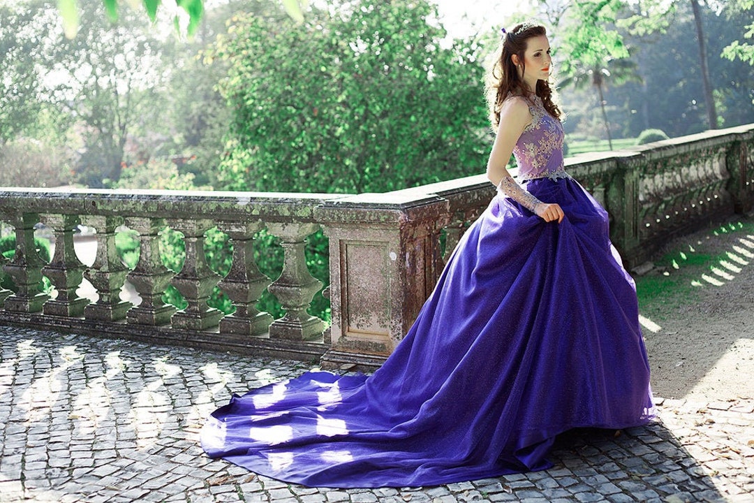 Gorgeous Purple Princess Wedding Gown Fairy Tale Cosplay Beautiful ...