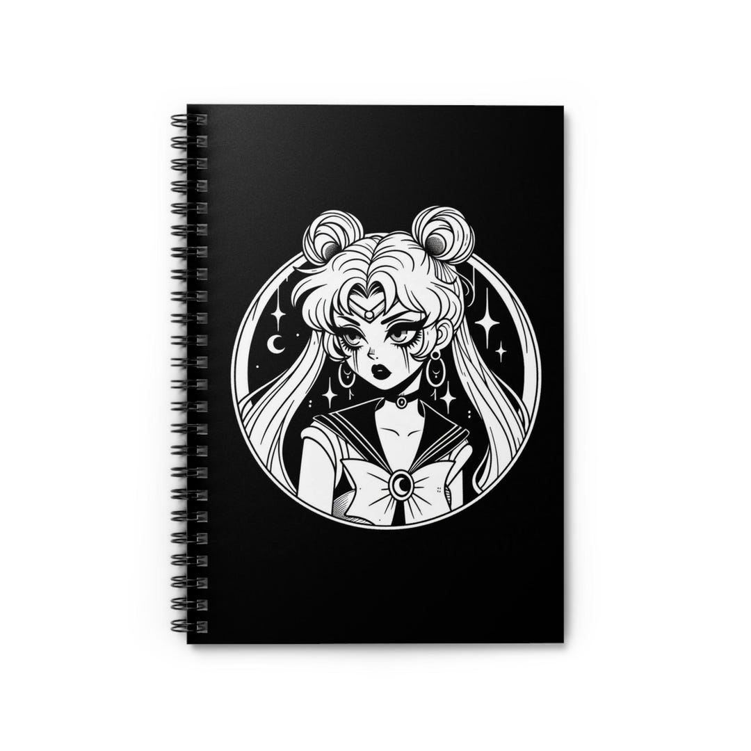 Sailor Moon Emo Goth Dark Anime Fairy Studio Ghibli Spiral Notebook ...