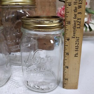 5 Vintage SLIGHTLY IMPERFECT Clear Kerr Self Sealing Mason Jars Two ...
