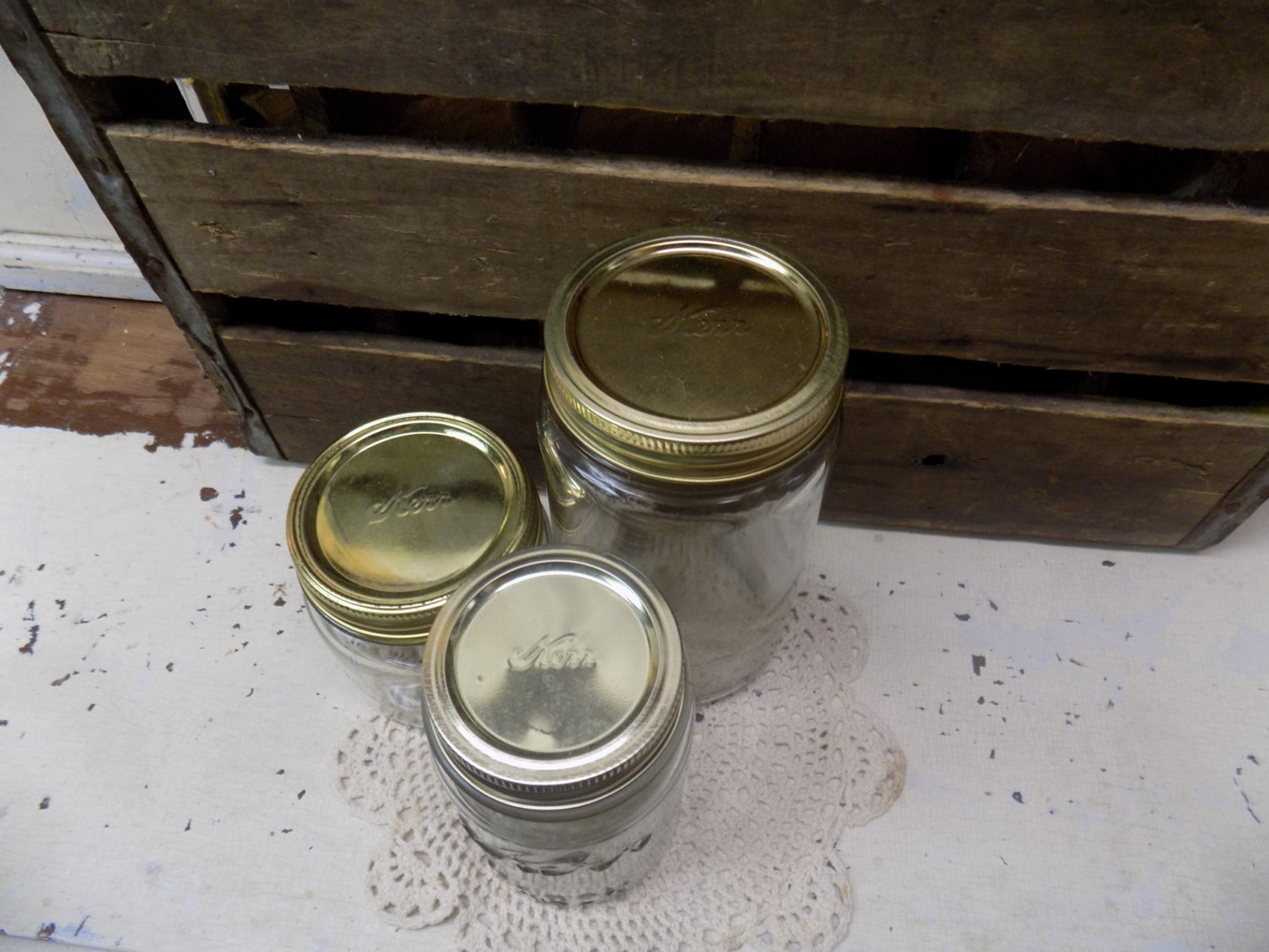 3 Vintage Clear Kerr Self Sealing Mason Jars Quart and Pint - Etsy