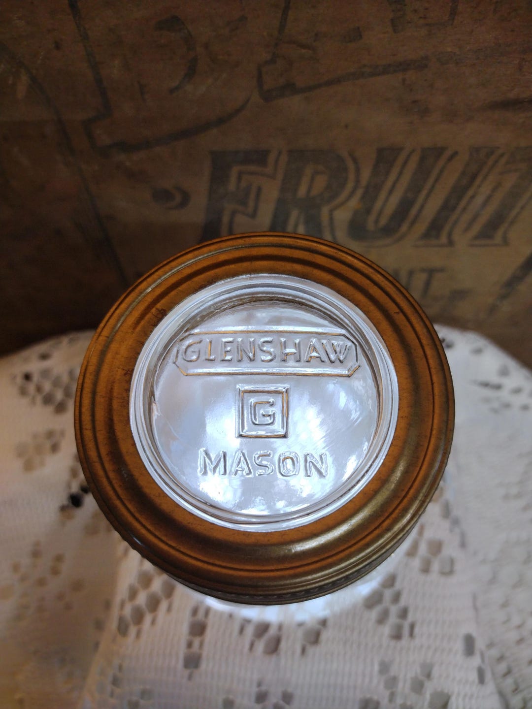 One Vintage SLIGHTLY IMPERFECT Glenshaw G Mason Clear Glass Lid Insert ...