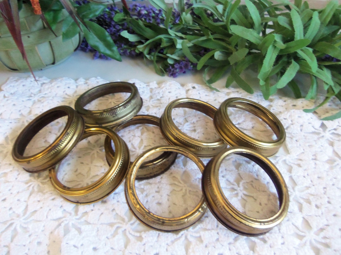 20 Vintage Rustic Canning Jar Lid Rings Wide Mouth Shabby | Etsy