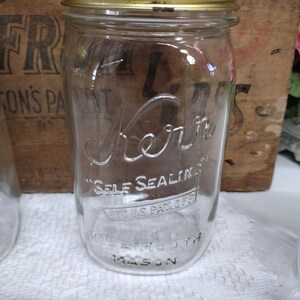 5 Vintage SLIGHTLY IMPERFECT Clear Kerr Self Sealing Mason Jars Two ...