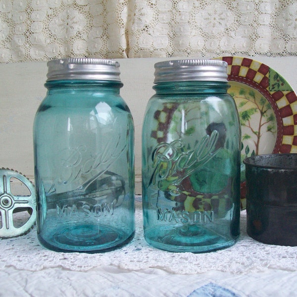 Antique Blue Jars - Etsy