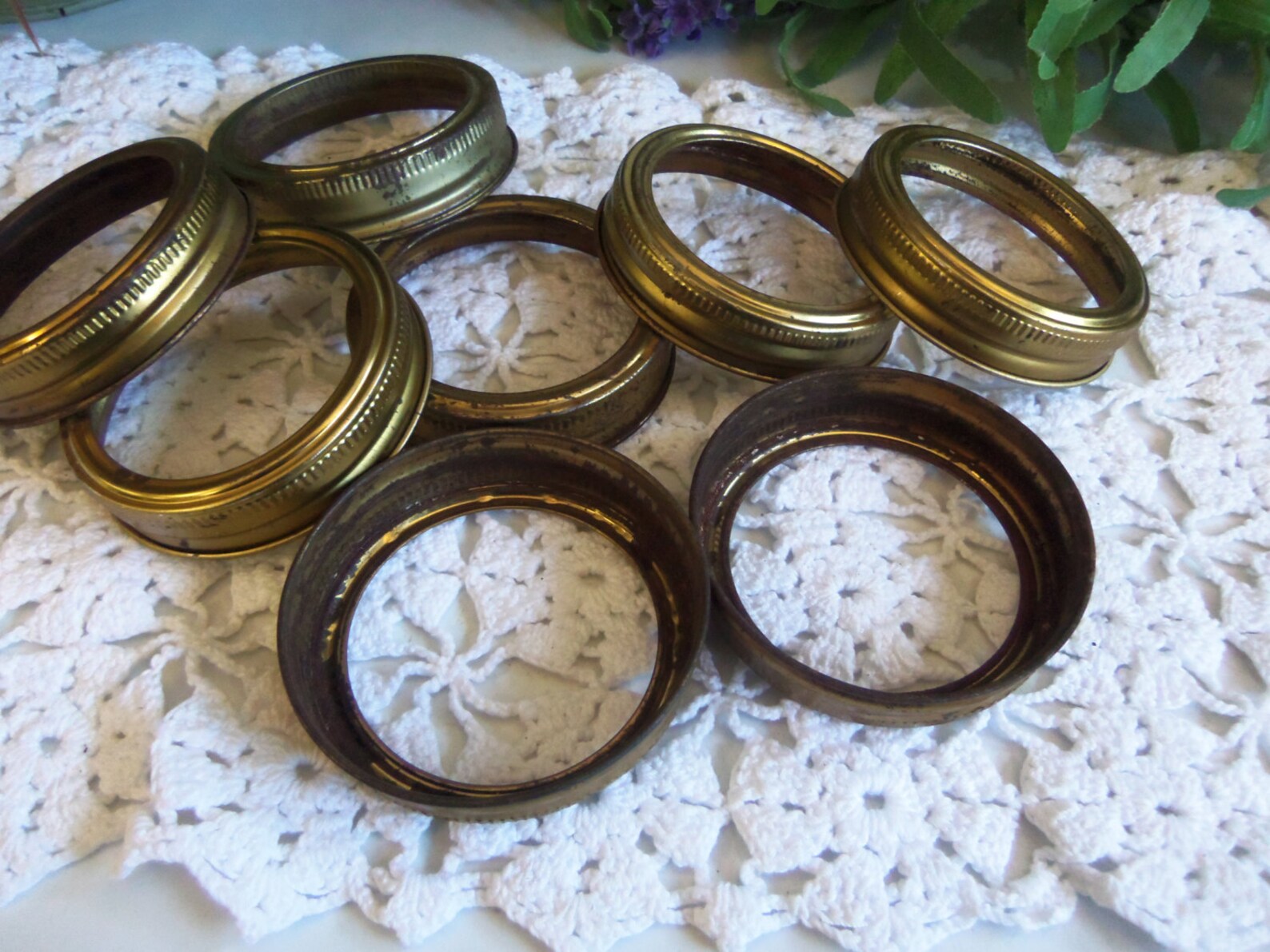 20 Vintage Rustic Canning Jar Lid Rings Wide Mouth Shabby | Etsy