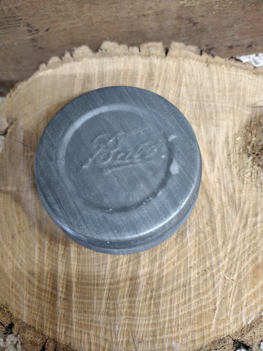 One Vintage NUMBER 13 New Old Stock Zinc Lid With Porcelain Glass Liner ...