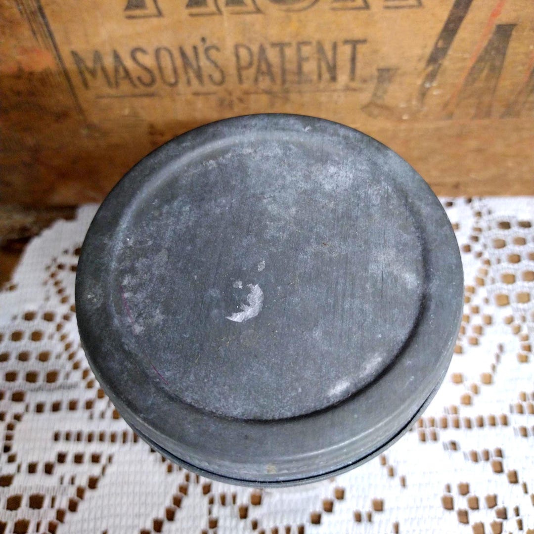 One Vintage Rustic WIDE MOUTH Unmarked Zinc Freezer Cap No Liner ...