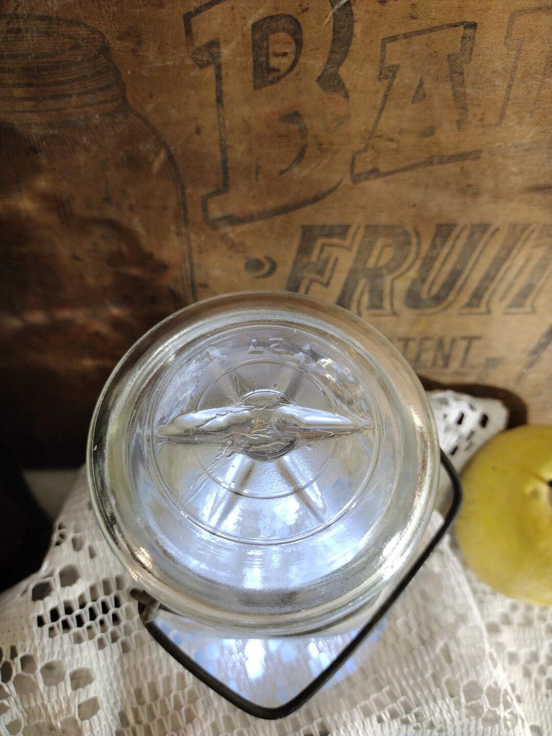 One SCRATCH and DENT Clear Glass Canning Jar Lid IMPERFECT Standard ...