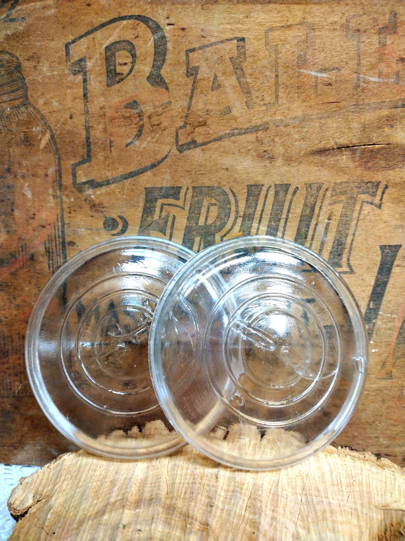 2 Clear Slightly Imperfect Wide Mouth Glass Lids for Ball Eclipse Wide ...