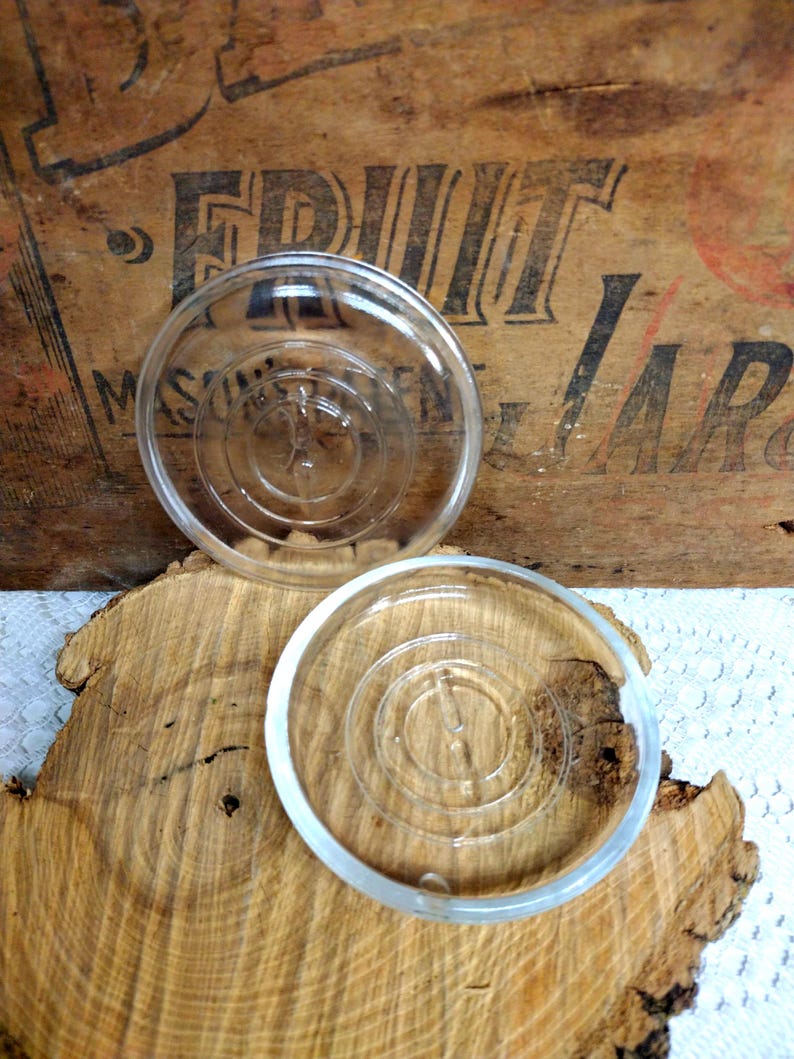 2 Clear Slightly Imperfect Wide Mouth Glass Lids for Ball Eclipse Wide ...