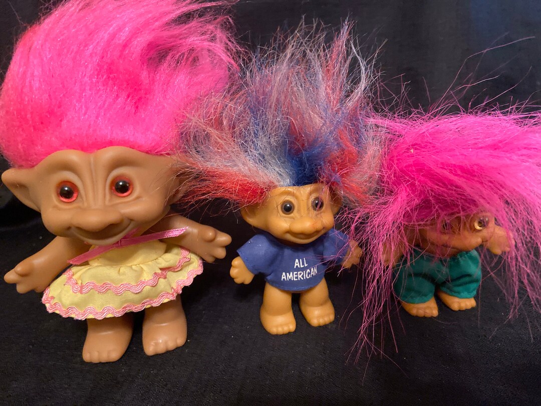 Vintage Troll Dolls Jewel Troll Set of 3 All American Troll and Russ ...