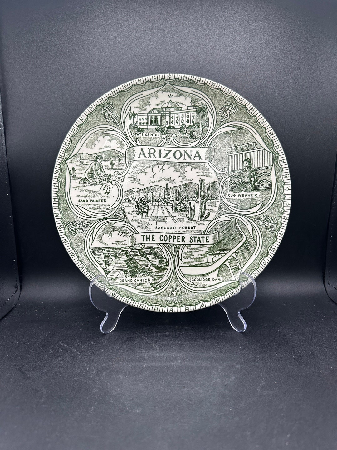 Vintage Arizona the Copper State Souvenir Green - Etsy