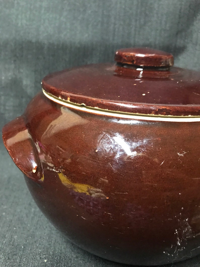 Vintage Bean Pot USA Pottery Brown Stoneware Pot FREE SHIPPING | Etsy