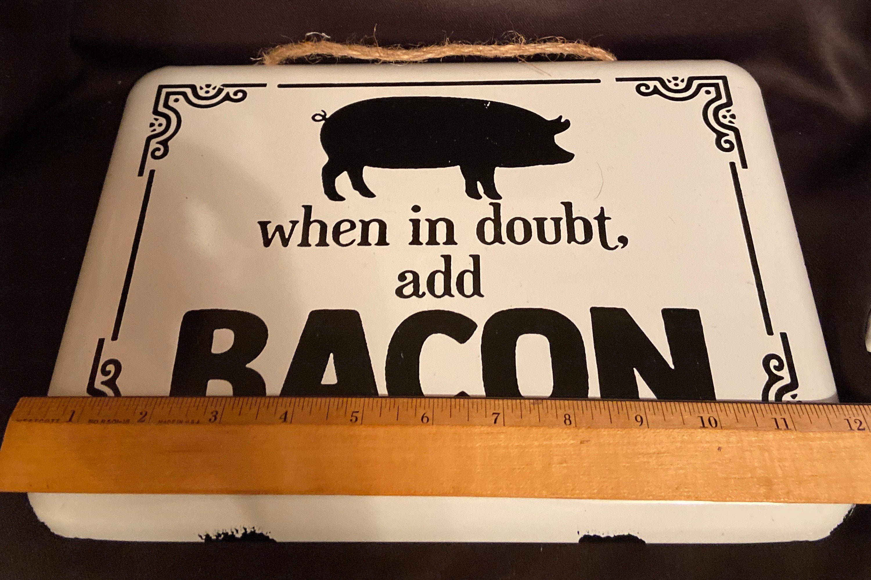 Farmhouse Kitchen Pig Decor Metal Bacon Sign Newer Sign I - Etsy UK