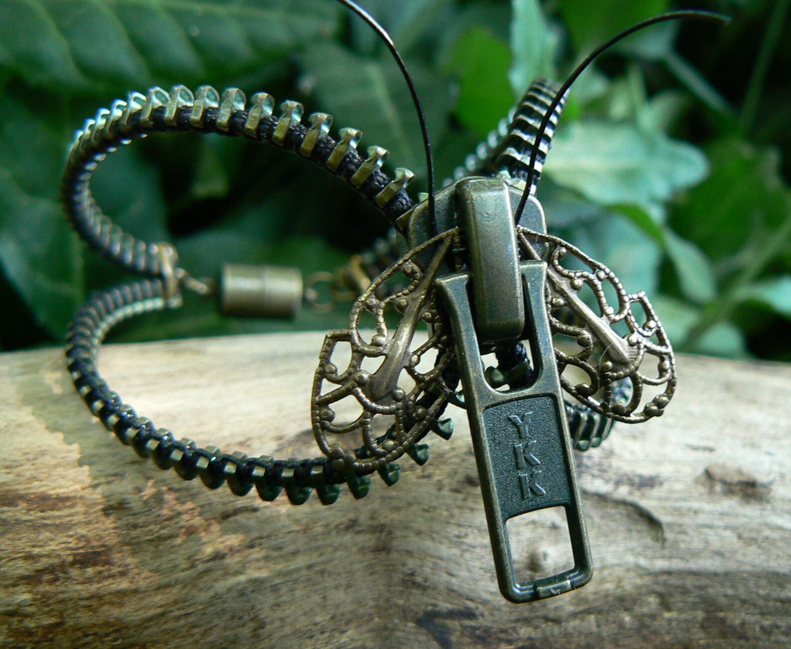 Steampunk Moth Zipper Bracelet - Etsy