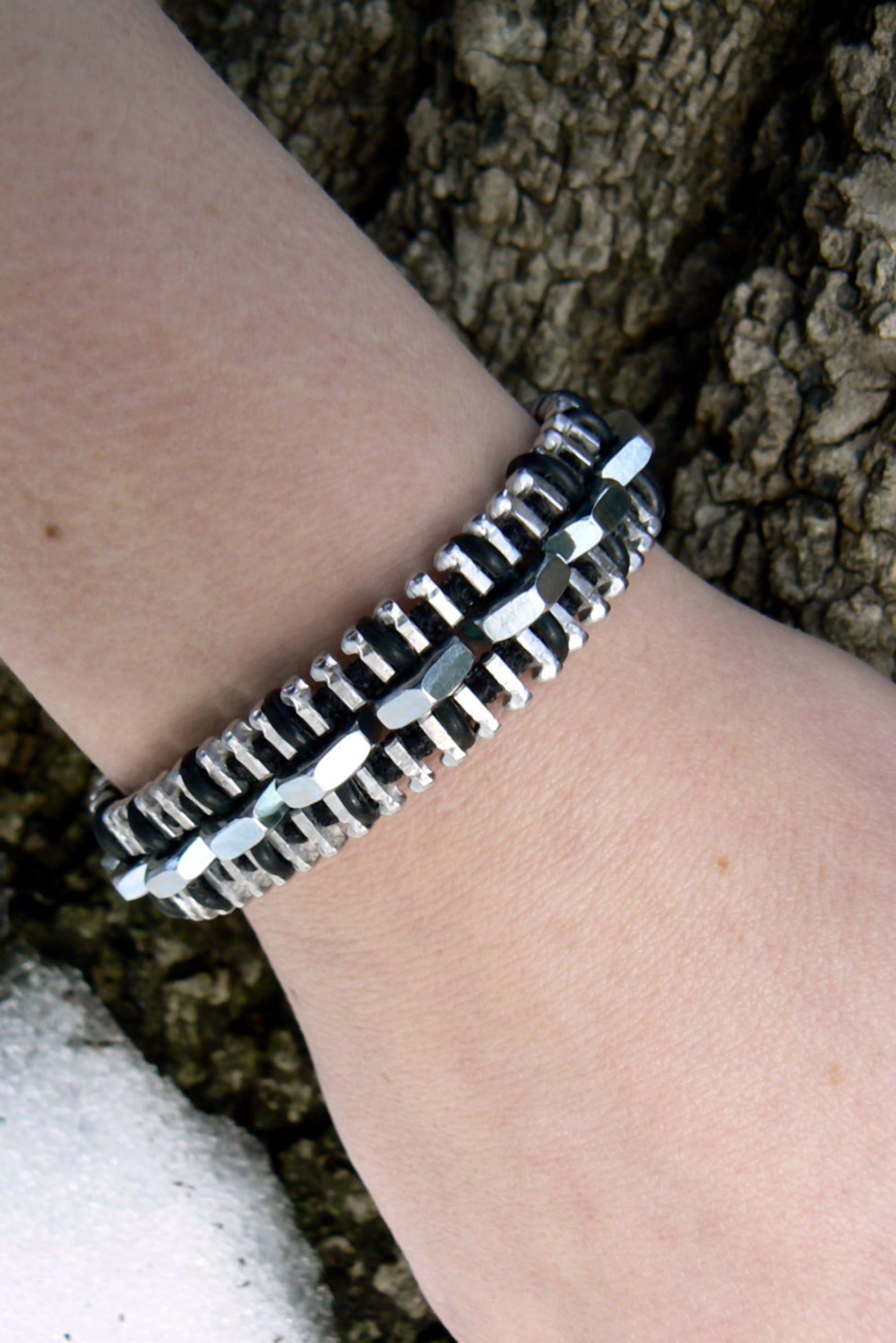 Industrial Hex Nut Zipper Bracelet - Etsy