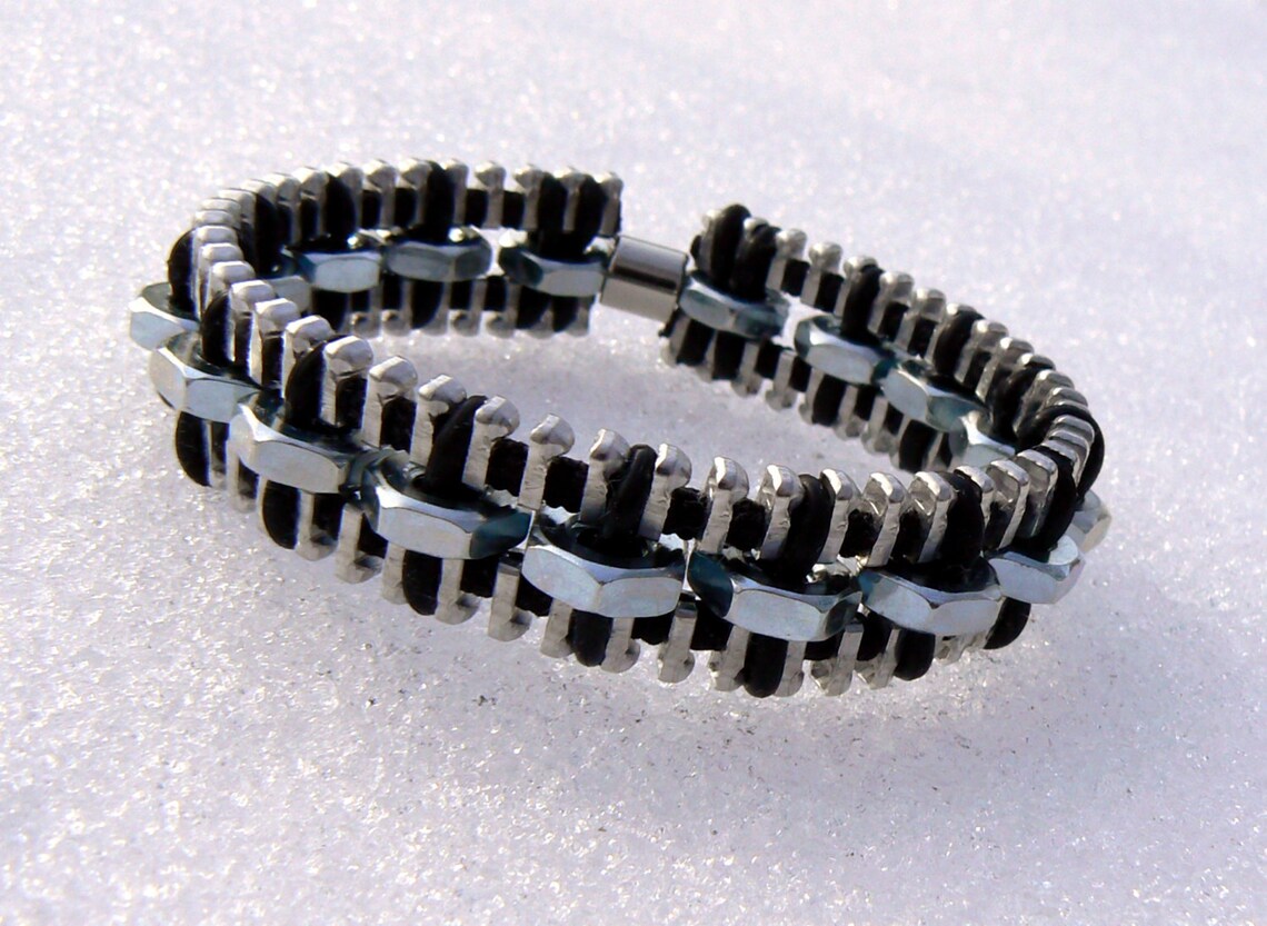 Industrial Hex Nut Zipper Bracelet - Etsy
