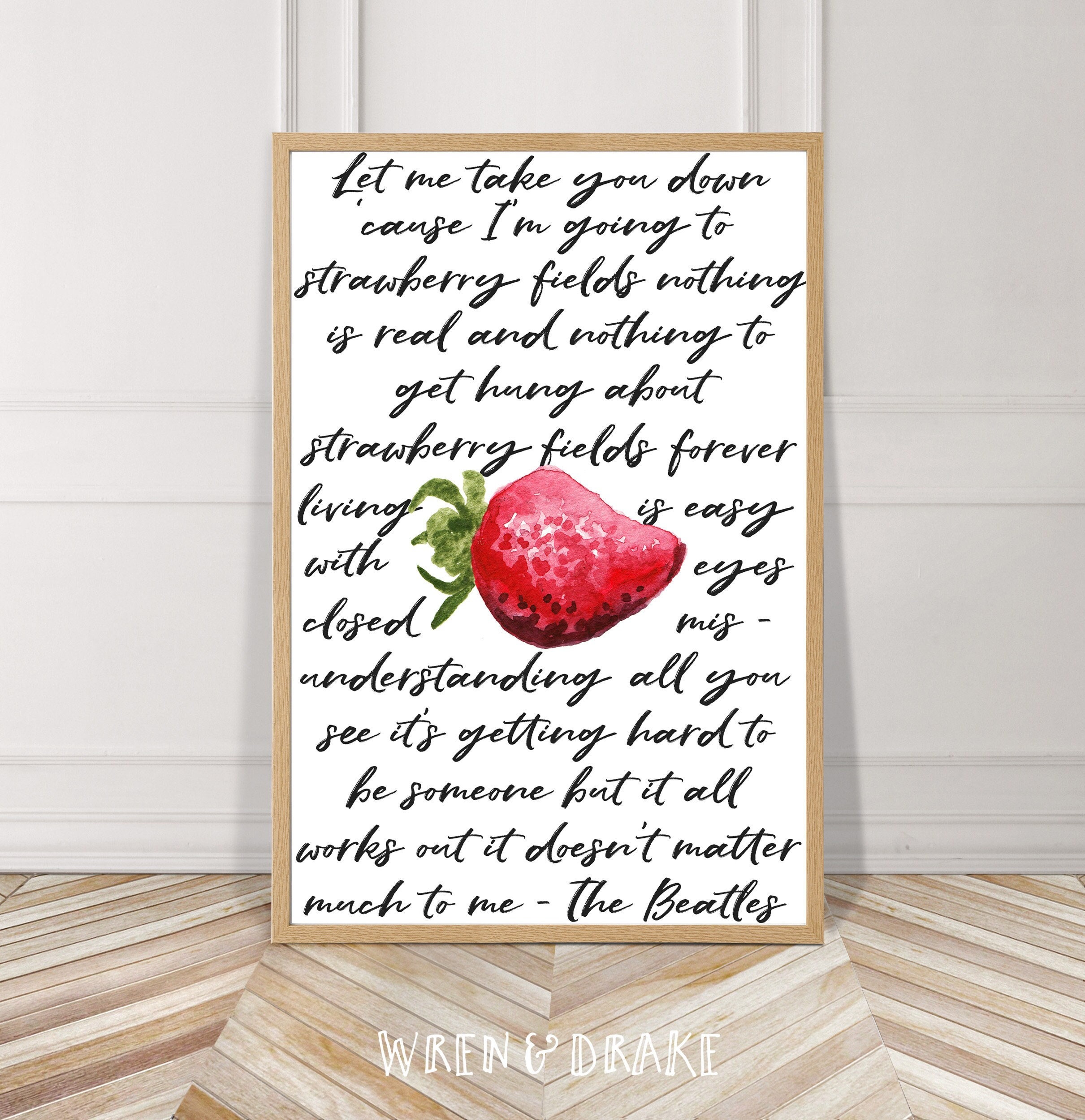 Art & Collectibles Prints Digital Prints Wall Art Home Decor Strawberry ...