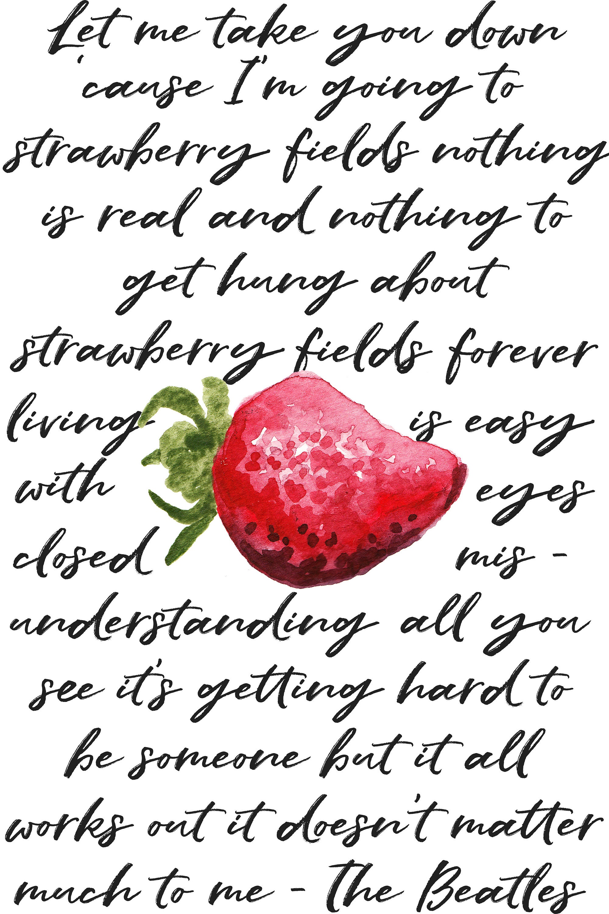 Art & Collectibles Prints Digital Prints Wall Art Home Decor Strawberry ...
