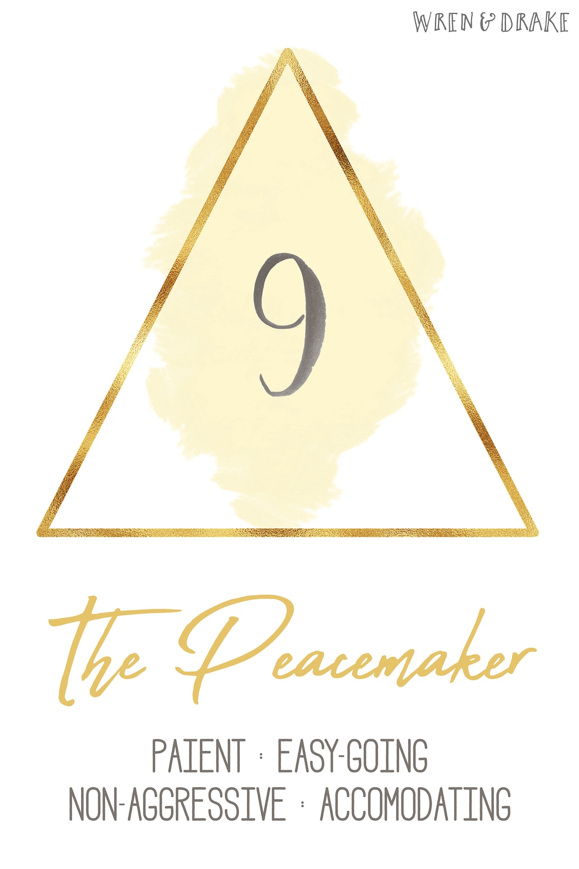 Enneagram, Type 9, the Peacemaker, Watercolor, Printable, Digital File ...