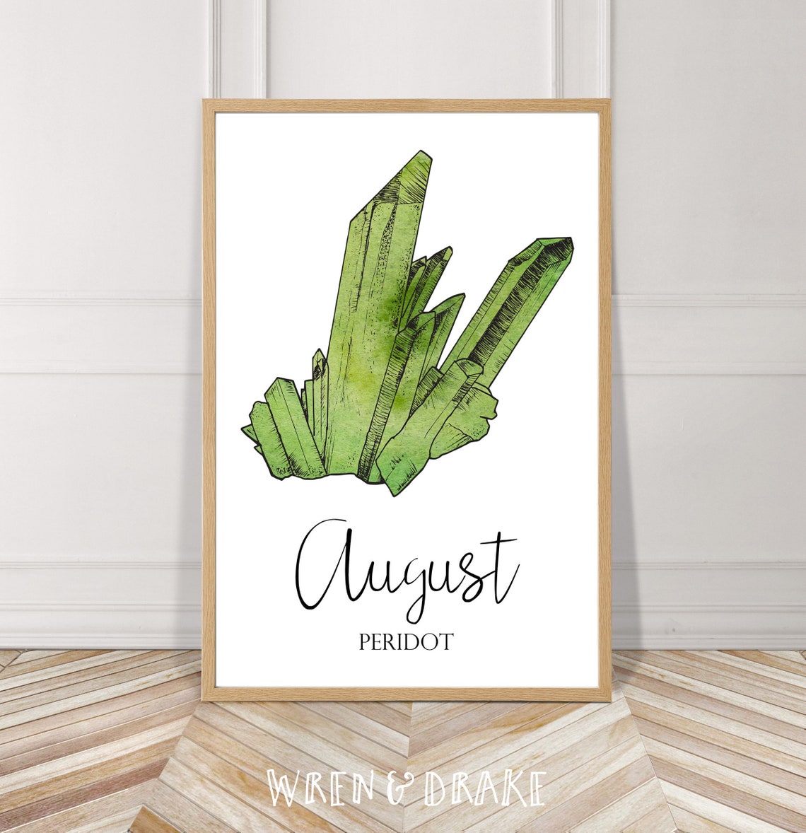 Birthstone, August, Instant Download, Peridot, Printable, Watercolor ...