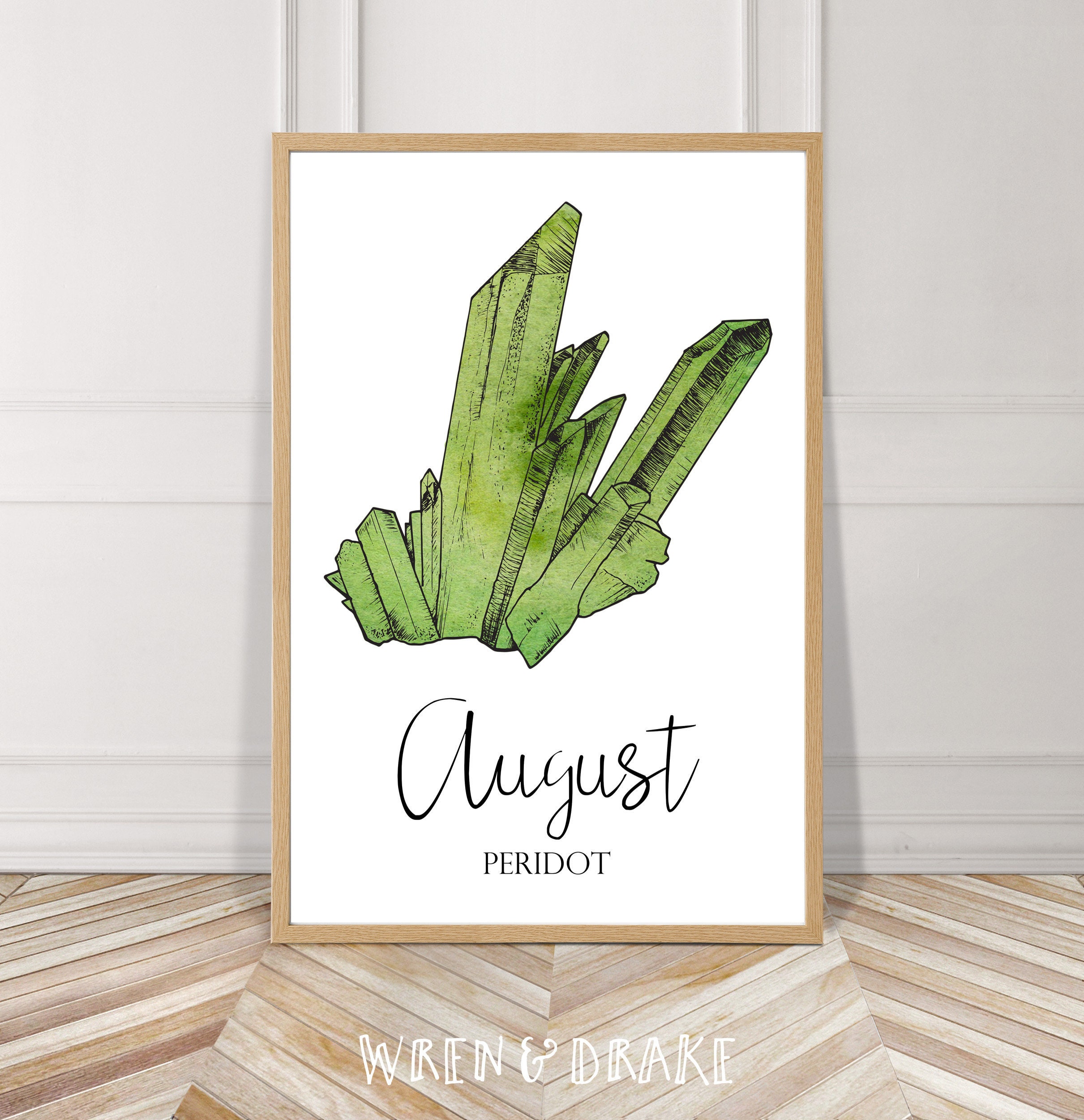 Birthstone, August, Instant Download, Peridot, Printable, Watercolor ...