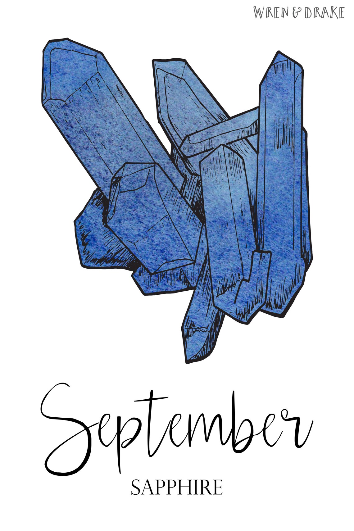 Birthstone, September, Instant Download, Sapphire, Printable ...