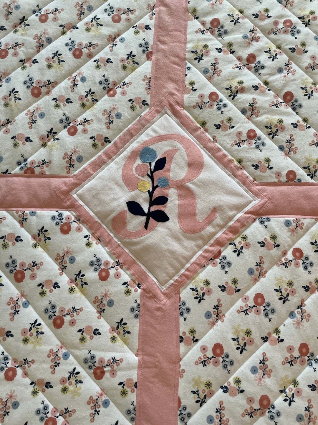 Initial Applique Quilt Pattern - Etsy
