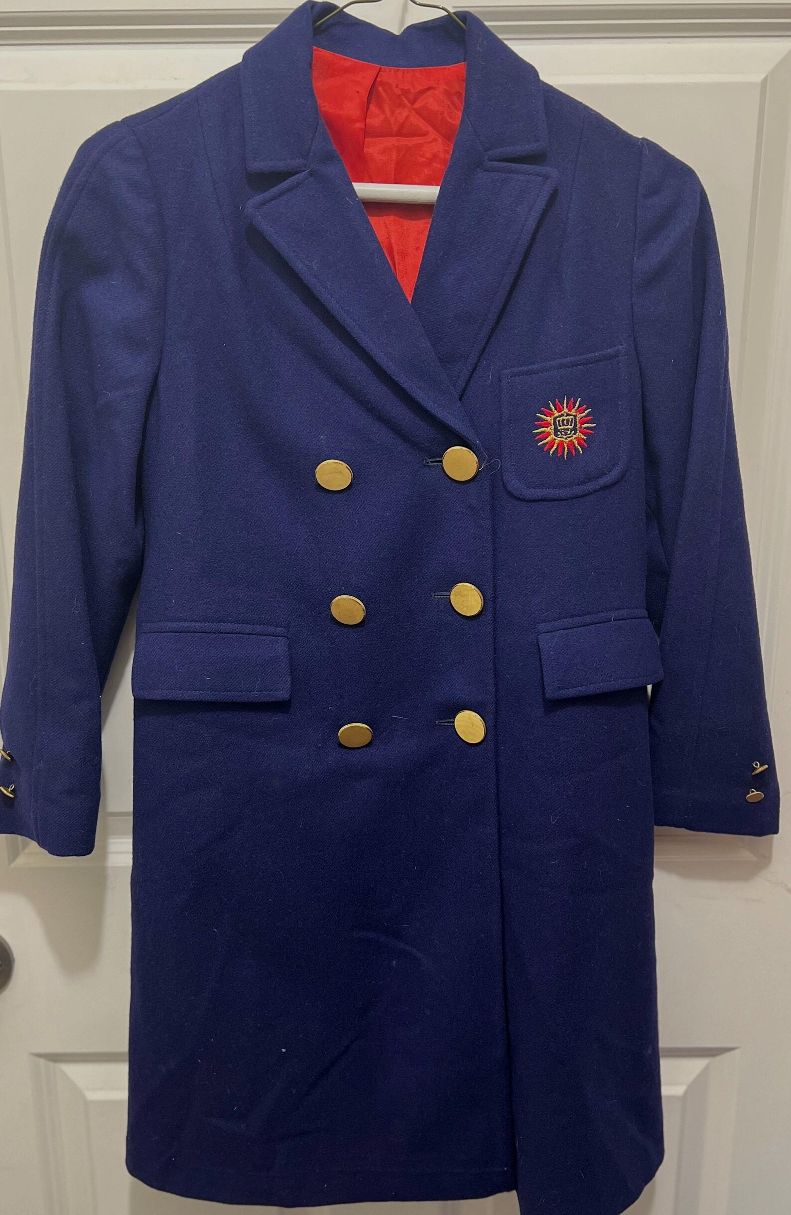 1960 Gastwirth Peppy Navy Trench Style Light Wool Blend Brass Buttons ...