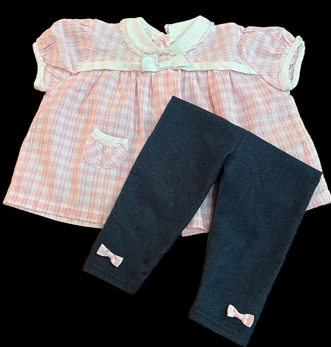 Pretty Pink Checked 70s Vintage Diaper Topper W/pocket Paired W ...