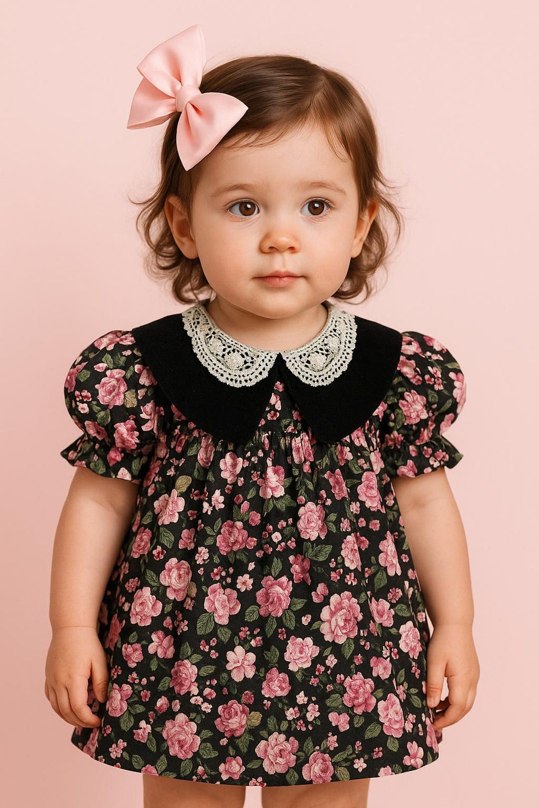 Vintage Gorgeous Jolene Fancy Holiday Dress Black Background W/floral ...