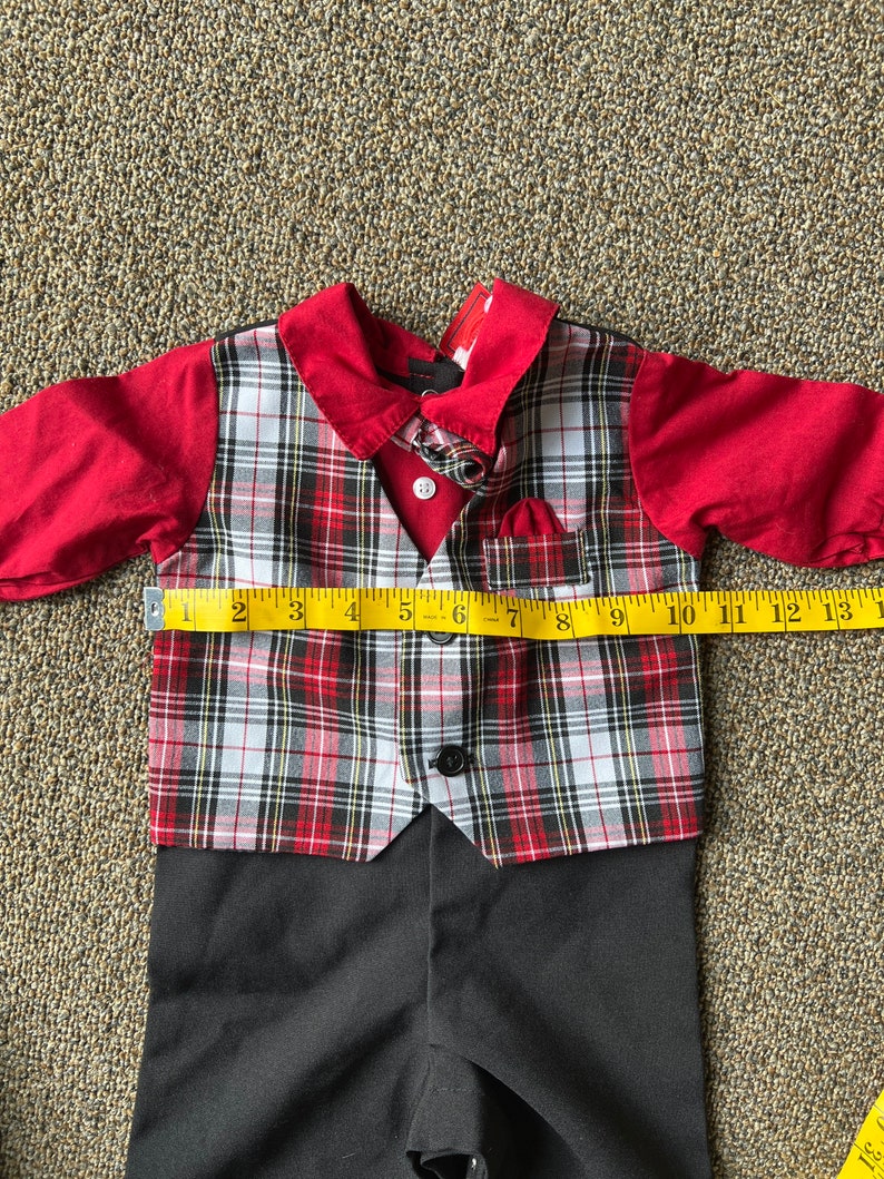 Retro Baby Boy Formal Suit With Attached Vest, Shirt, and Bowtie With ...