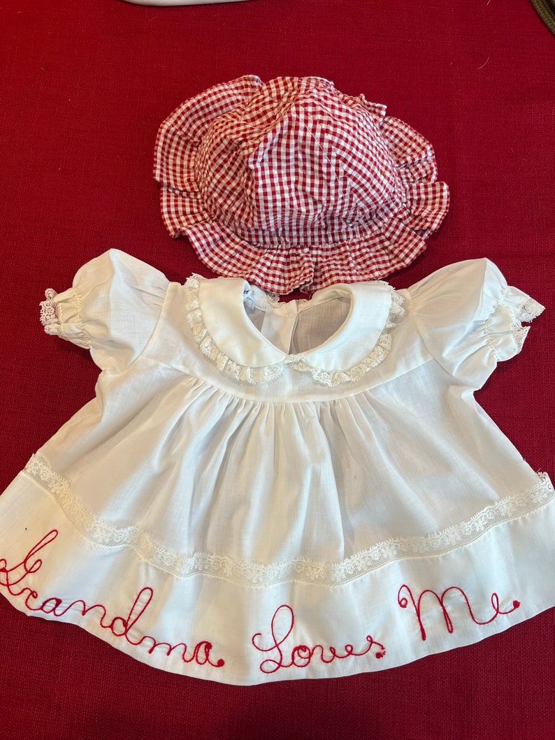1960s Adorable White Diaper Topper Embroidered W/grandma Loves - Etsy